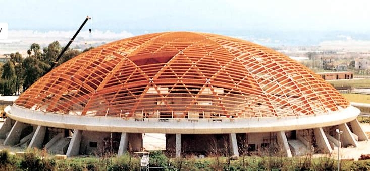 Copertura geodetica in legno lamellare
